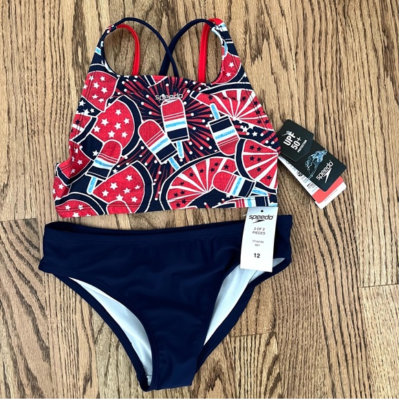 Speedo | Swim | Speedo Girls Swim Bikini Matching 2 Piece Set Usa Red ...